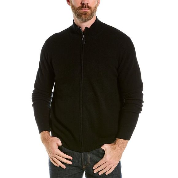 Magaschoni | Sweaters | Magaschoni Mens Cashmere Zip Mock Neck Cardigan ...